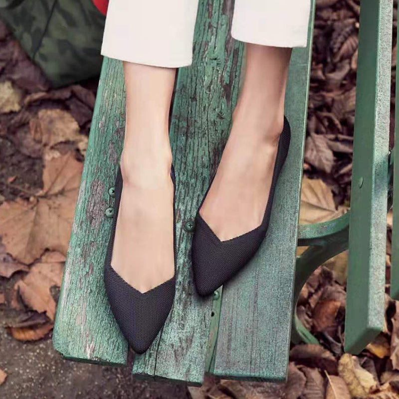Women's Pointed Toe Knit Ballet Flats – Dancing GaGa