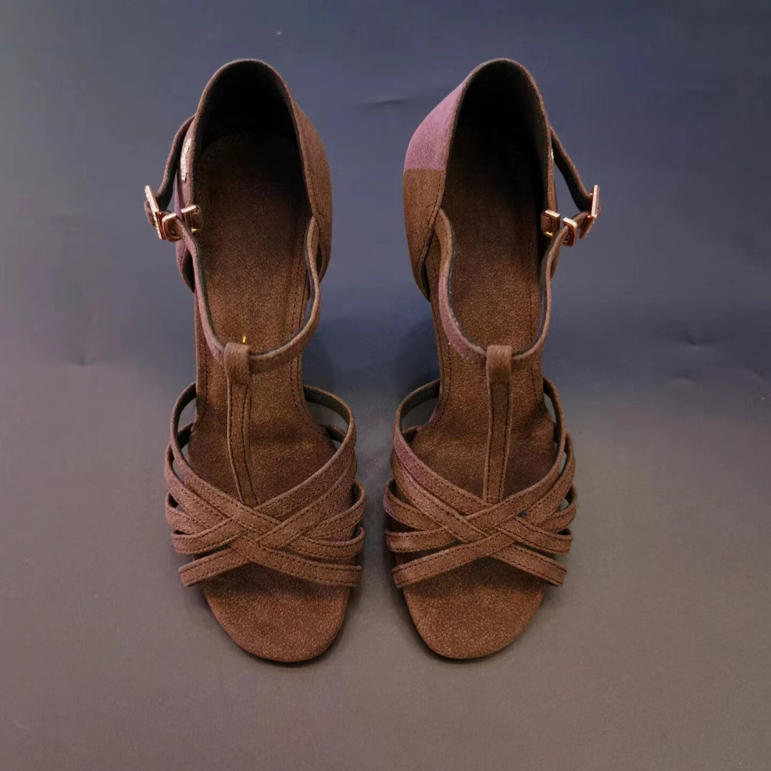 Women's Suede Customized Heel Latin Dance Shoes Salsa Shoes Ballroom D ...