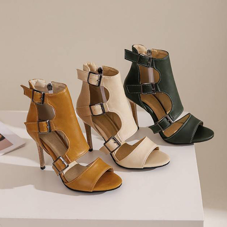 Women's 10cm Heel Leatherette Rubber Heels Dance Boots Jazz Street Sol ...