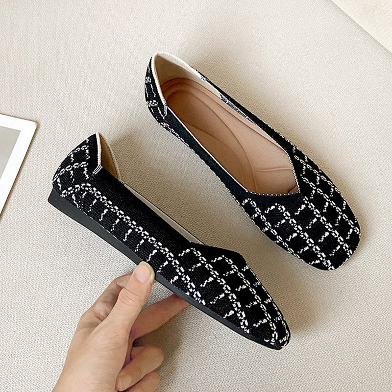 Women's Square Toe Knit Ballet Flats – Dancing GaGa