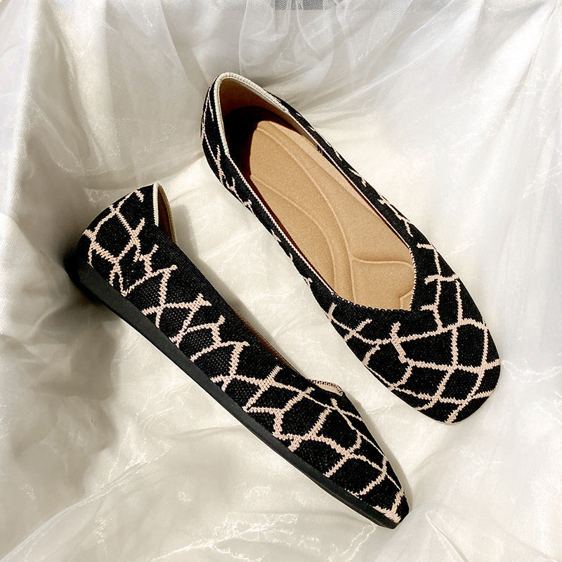 Women's Square Toe Knit Ballet Flats – Dancing GaGa