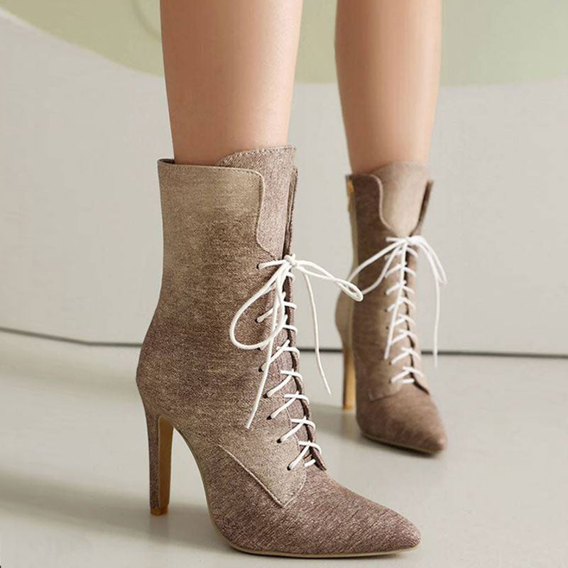 QIQI Women's 11cm Heel Rubber Sole Heels Dance Boots Jazz Street Sole ...