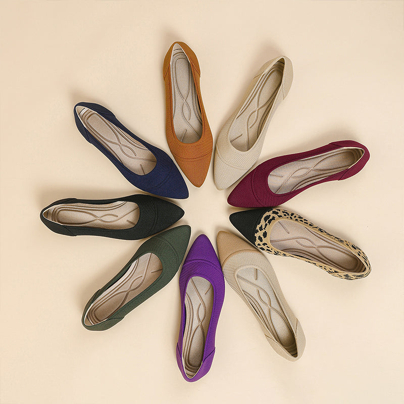 Women's Pointed Toe Knit Ballet Flats – Dancing GaGa