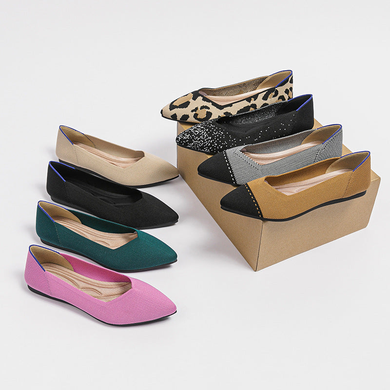 Women's Pointed Toe Knit Ballet Flats – Dancing GaGa