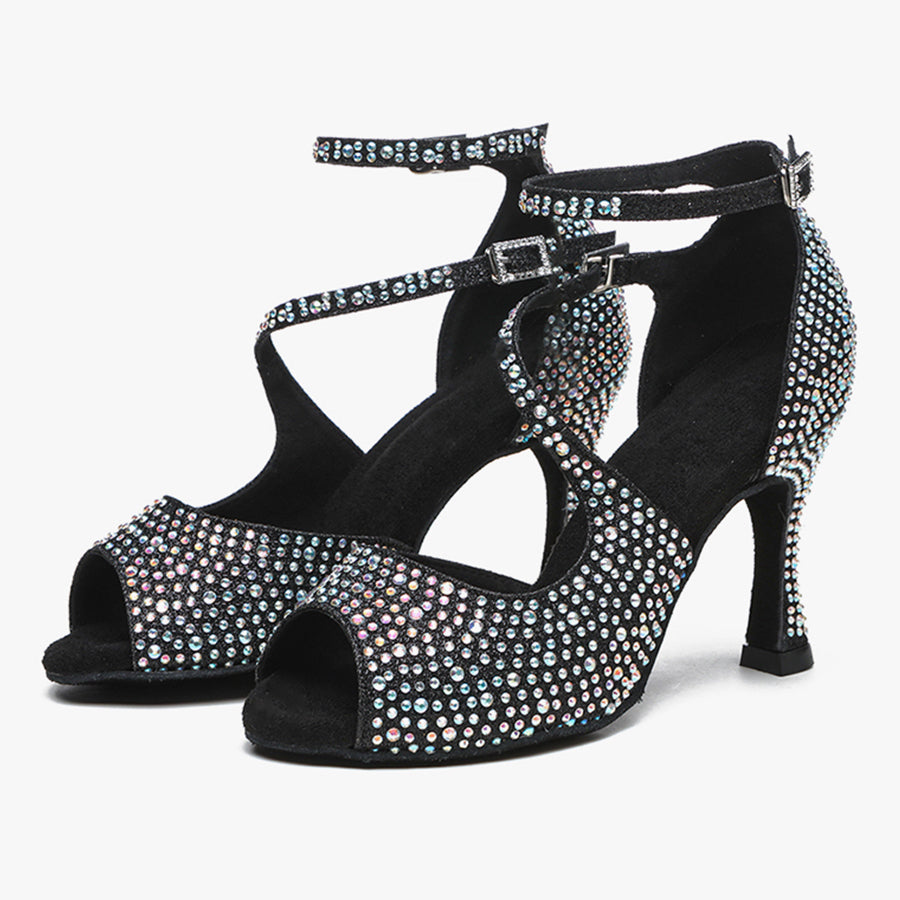 Women's Sparkling Glitter Customized Heel Latin Shoes Salsa Shoes Ball ...