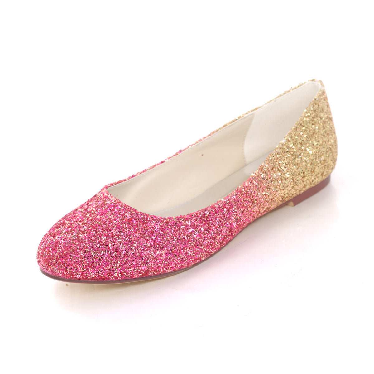 Women's Sparkling Glitter Flat Heel Flats With Sequin Wedding Shoes Br ...