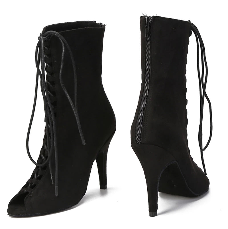 DS Women's Suede Customized Heel Dance Boots Heels Dance Jazz Dance Sh ...